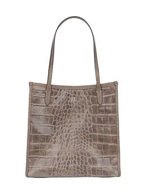 Eric Javits Embossed Leather Shoulder Bag - Taupe