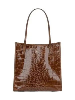 Eric Javits Embossed Leather Shoulder Bag - Toast