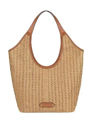 Eric Javits Mykonos Crochet Raffia Hobo Bag - Natural