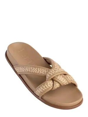 Eric Javits Notti Straw Braid Sandals - Peanut