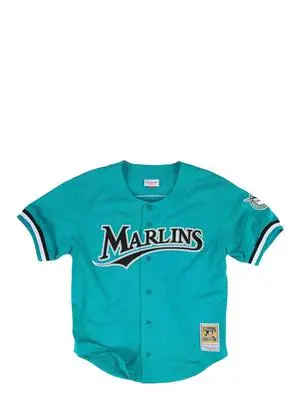 Mitchell & Ness X Mlb Andre Dawson Miami Marlins Buttoned T-shirt - Blue