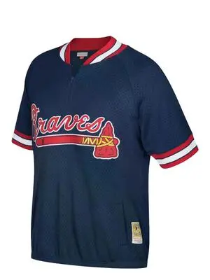 Mitchell & Ness 1991 Atlanta Braves Half-zip Polo Shirt - Blue