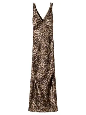 NILI LOTAN Aline Silk Gown - Leopard Print