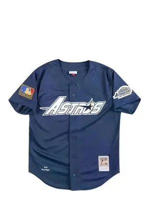 Mitchell & Ness Mlb Houston Astros Buttoned T-shirt - Blue