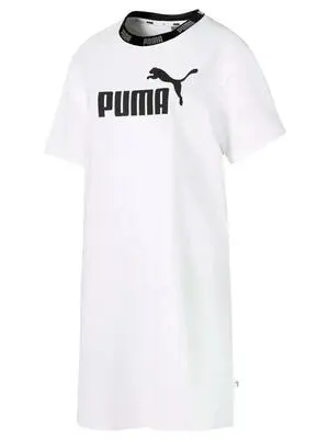 PUMA Amplified Logo Detail Dress - White