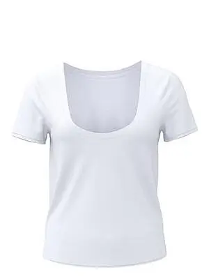 Pink Dream Jersey Scoop Tee - White,ivory