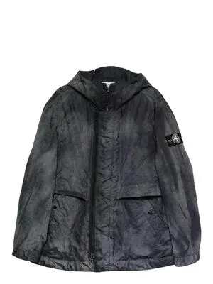Stone Island Reflective Hooded Zip Coat - Grey