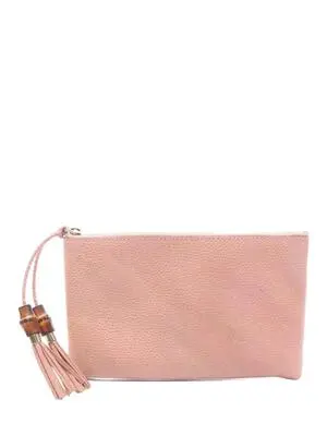 Gucci Calfskin Bamboo Clutch Bag - Pink