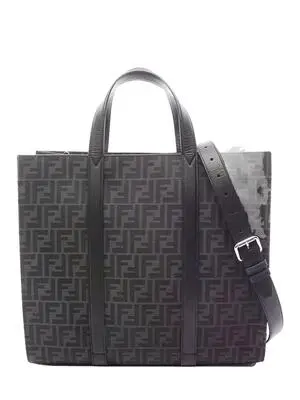 Fendi 2000-2010 Zucca Canvas Shopper Satchel - Black