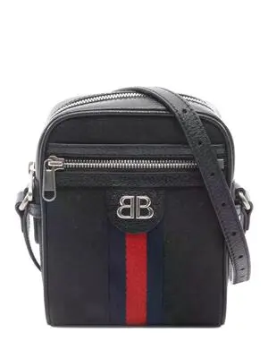 Balenciaga 2016-2026 The Hacker Project Mini Bb Supreme Web Ophidia Crossbody Bag - Black