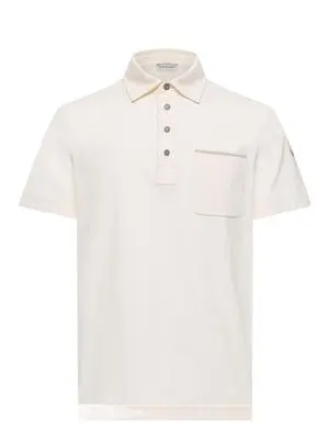 Moncler Cotton Piquet Polo Shirt - White