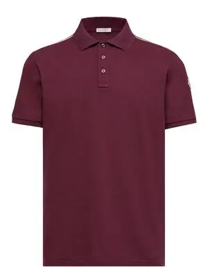 Moncler Moncler Tricolor-trimmed Cotton Piquet Polo Shirt Red