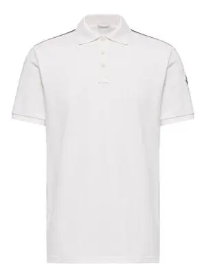 Moncler Tricolor-trimmed Cotton Piquet Polo Shirt - White