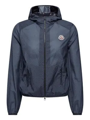 Moncler Edasic Seersucker Hooded Jacket - Blue