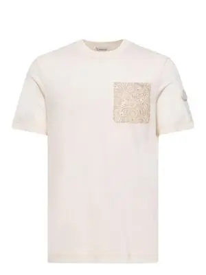 Moncler Paisley Print Cotton T-shirt - White