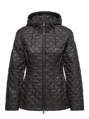 Moncler Arum Hooded Mid-Length Down Jacket Black