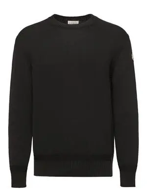 Moncler Cotton Logo Patch Sweater - Black