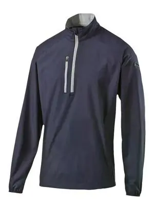 PUMA Logo-print Long-sleeve Wind Jacket - Blue