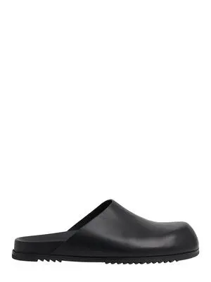 Rick Owens Leather Granola Mules - Black