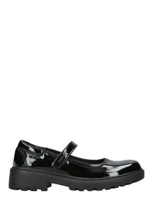 Geox Faux Leather Mary Jane Shoes - Black