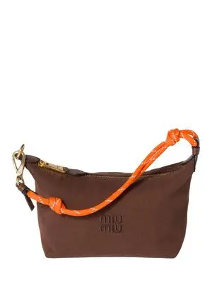 Miu Miu Gabardine Wristlet Pouch - Brown