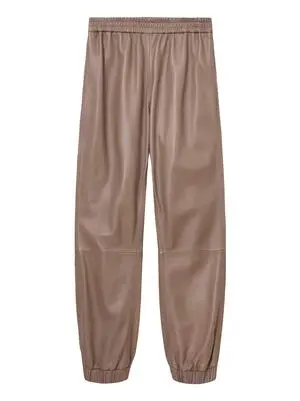 ALLSAINTS Leather Jen Sweatpants - Brown
