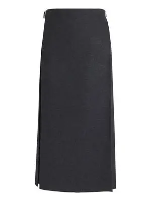Johnstons Of Elgin X Le Kilt Wool-cashmere Midi Skirt - Grey