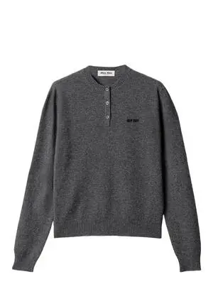 Miu Miu Cashmere Polo Sweater - Grey