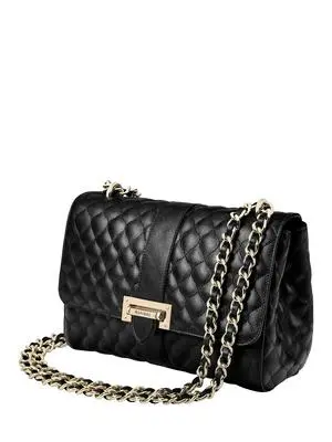 ASPINAL OF LONDON Large Leather Lottie Cross-body Bag - Black