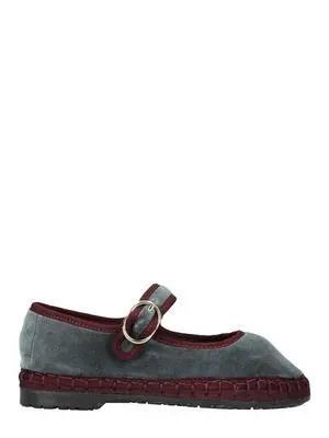 FLABELUS Velvet Georgina Mary Janes - Grey