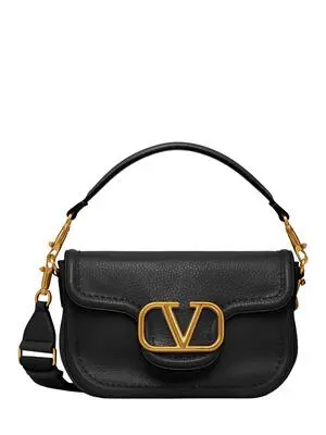 Valentino Garavani Leather Alltime Shoulder Bag - Black
