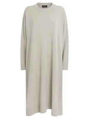 Eskandar Cashmere A-line Sweater Dress - Grey