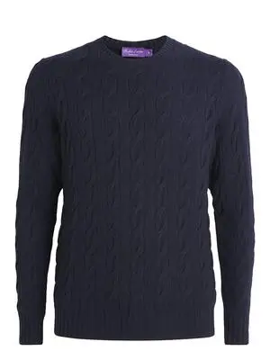 Ralph Lauren Purple Label Cashmere Cable-knit Sweater - Navy