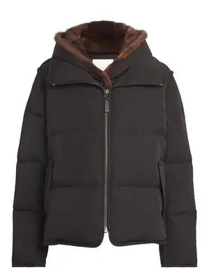 YVES SALOMON Down-mink Technical Puffer Jacket - Black