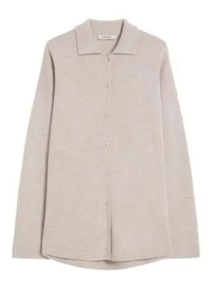 Max Mara Wool-cashmere Collared Cardigan - Beige