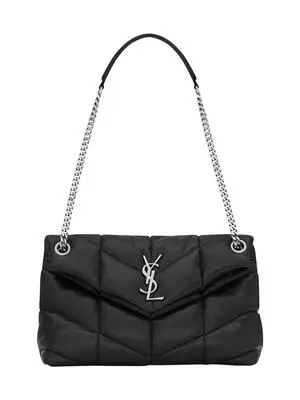 Saint Laurent Small Loulou Puffer Matelassé Shoulder Bag - Black