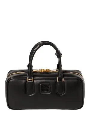 Miu Miu Leather Arcadie Top-handle Bag - Black