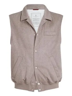 Brunello Cucinelli Cashmere Padded Gilet Brown