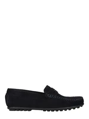 PAPOUELLI Suede Felix Loafers - Navy