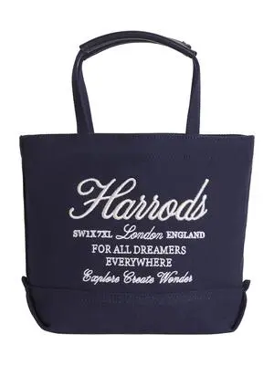 Harrods Embroidered Logo Tote Bag - Navy