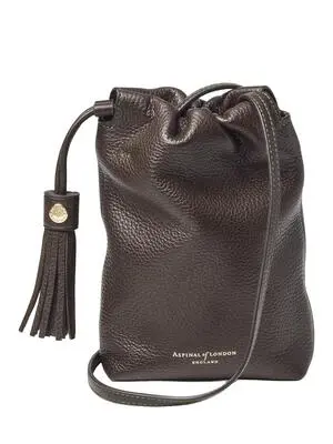 ASPINAL OF LONDON Soho Leather Drawstring Pouch - Brown