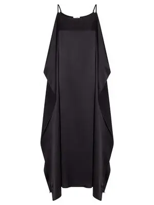 THE ROW Kylo Draped Silk-satin Midi Dress - Black
