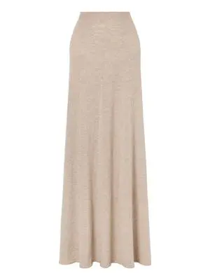 THE ROW Noella Cashmere Maxi Skirt - Neutrals