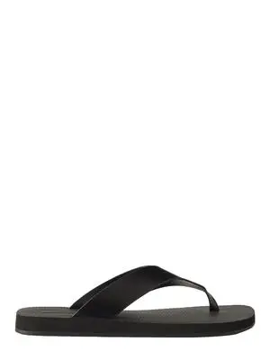 THE ROW Dune Classic Ginza Leather Flip Flops - Black