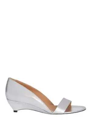 JIL SANDER Leather Heeled Sandals - Silver