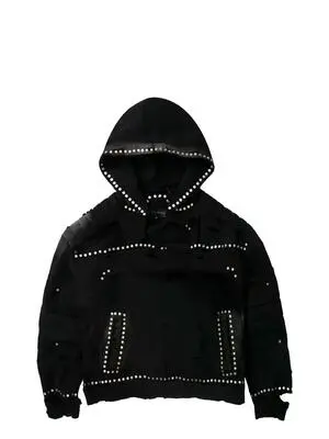 WHO DECIDES WAR Studded Hoodie - Black