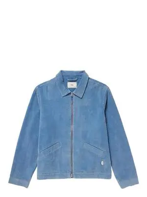 Folk Signal Embroidered Cotton-corduroy Blouson Jacket - Blue