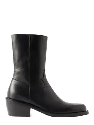 Dries Van Noten Leather Boots - Black