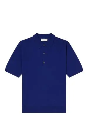 Dries Van Noten Merino Wool Polo Shirt - Blue
