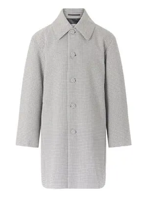 Dries Van Noten Gingham Recycled-twill Coat - Gray